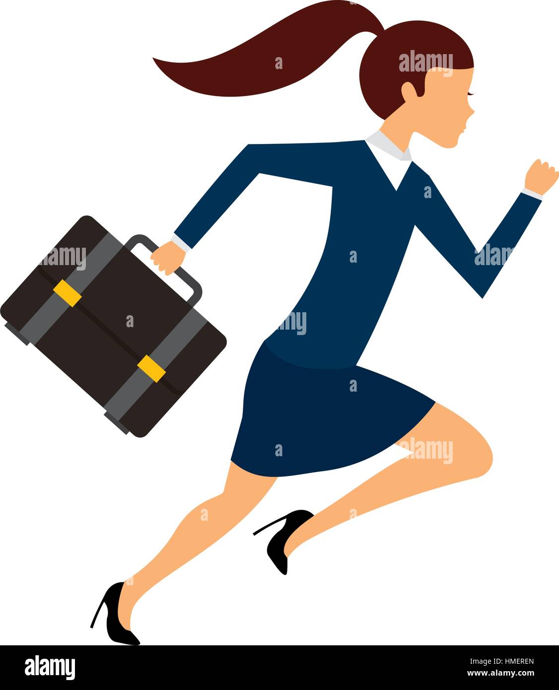 businesswoman running character isolated icon vector illustration ...
