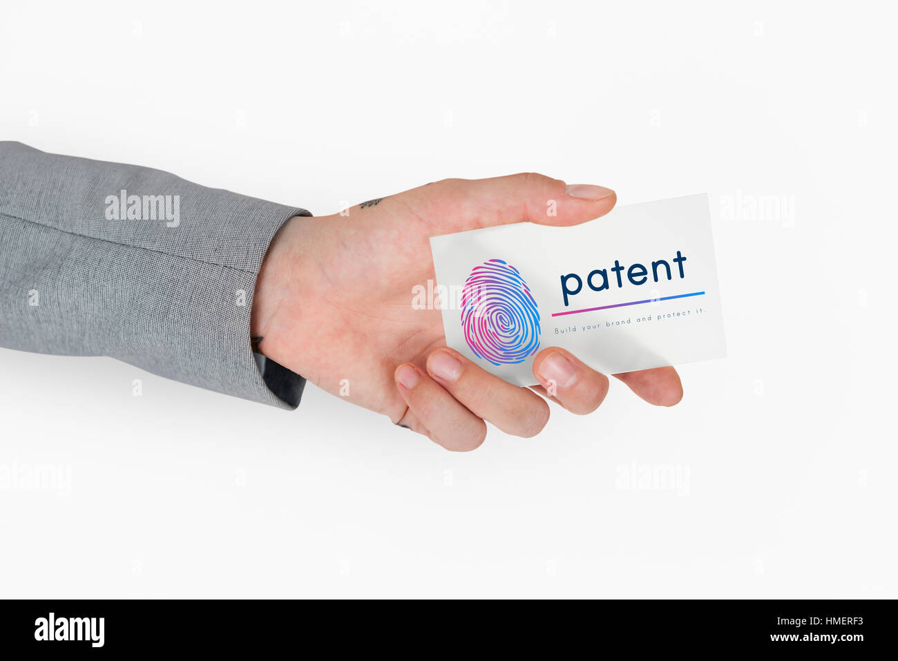 Design Logo Patent Fingerprint Concept Stock Photo - Alamy