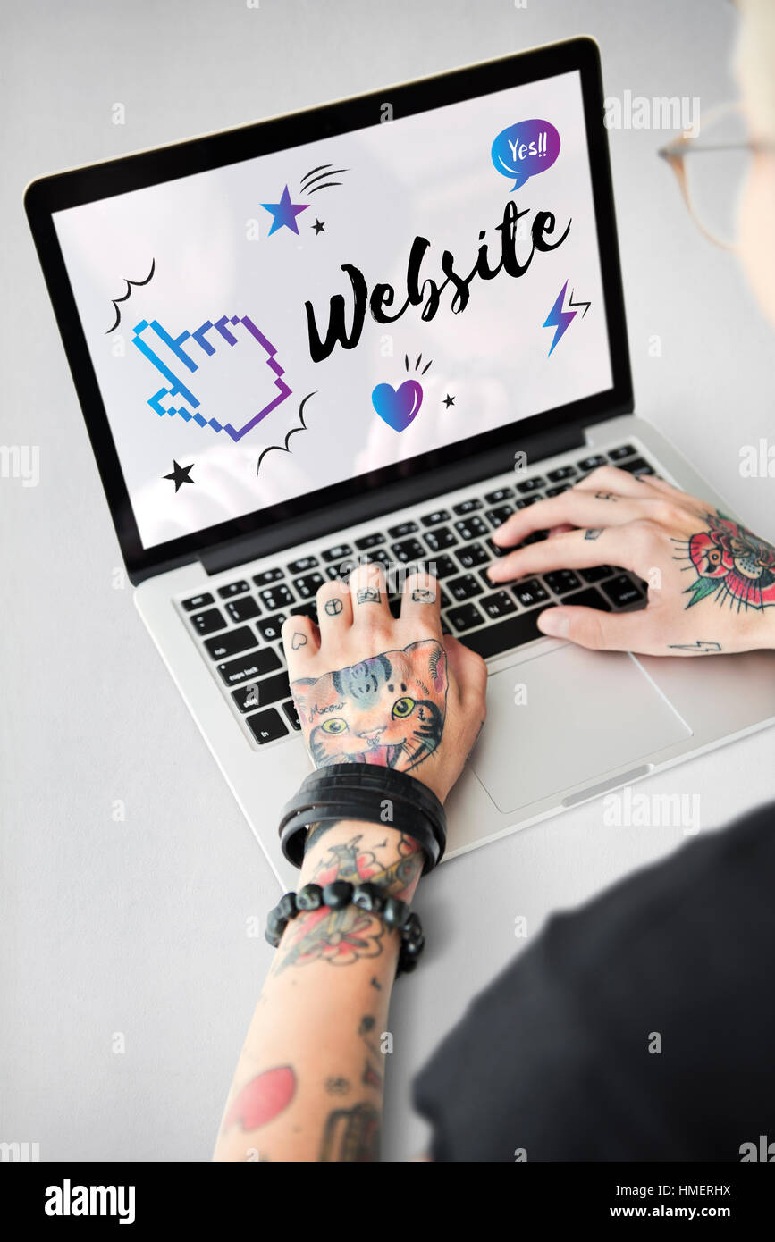 Mouse Pointer Hand Icon Technology Concept Stock Photo - Alamy