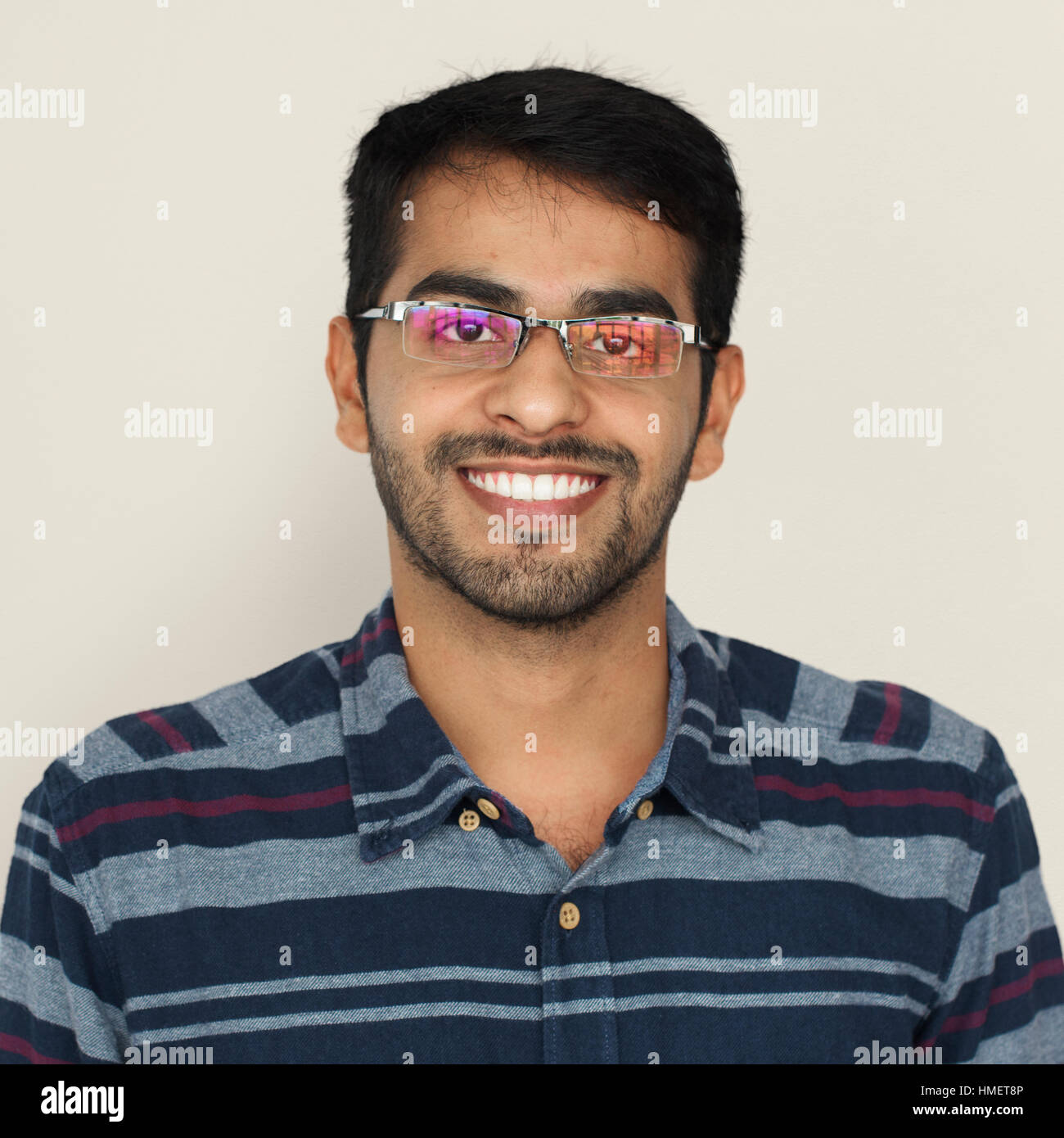 Indian Man Smiling Studio Concept Stock Photo - Alamy
