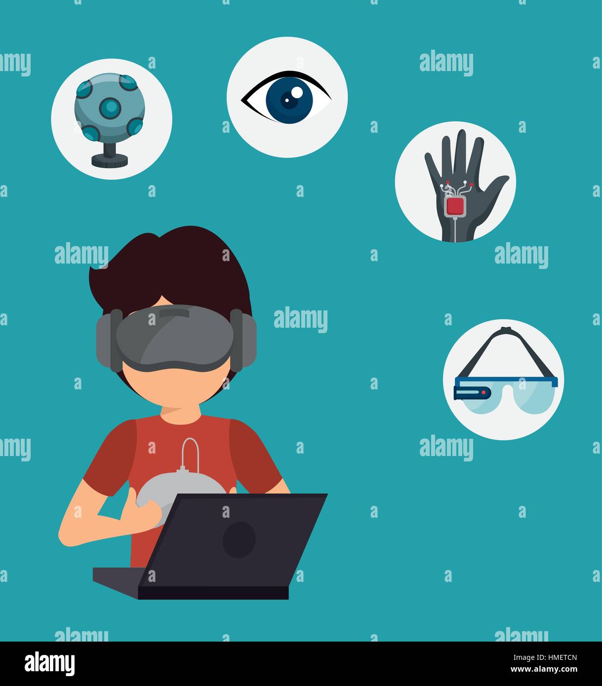 Augmented reality technology icon vector illustration design Stock ...