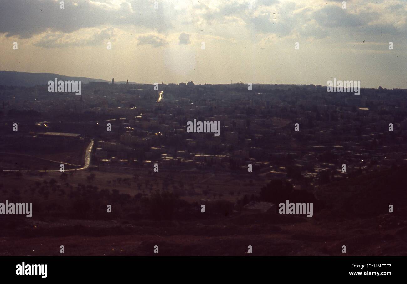 Panoramic view facing south from Mount Scopus, East Jerusalem, Israel ...