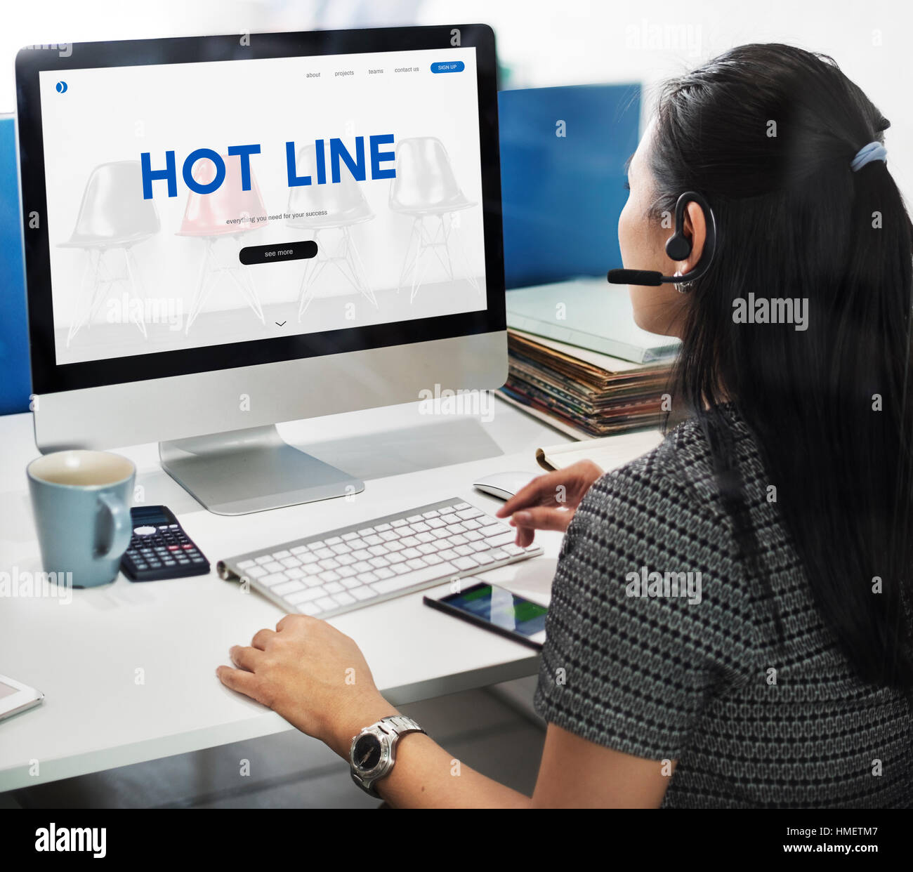 Call Center Hot Line Information Concept Stock Photo - Alamy