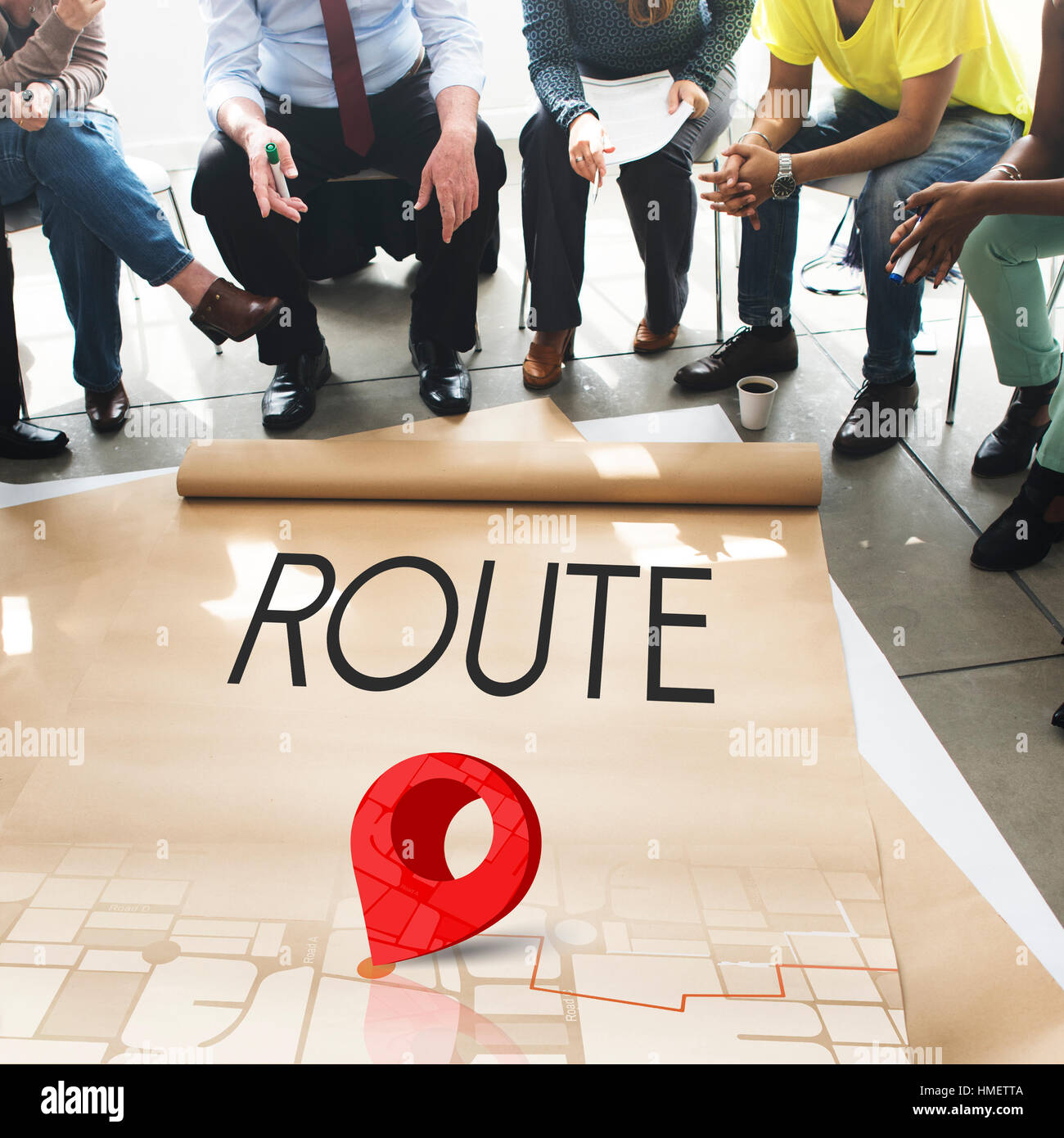 Route Navigation Map Location Journey GPS Concept Stock Photo - Alamy