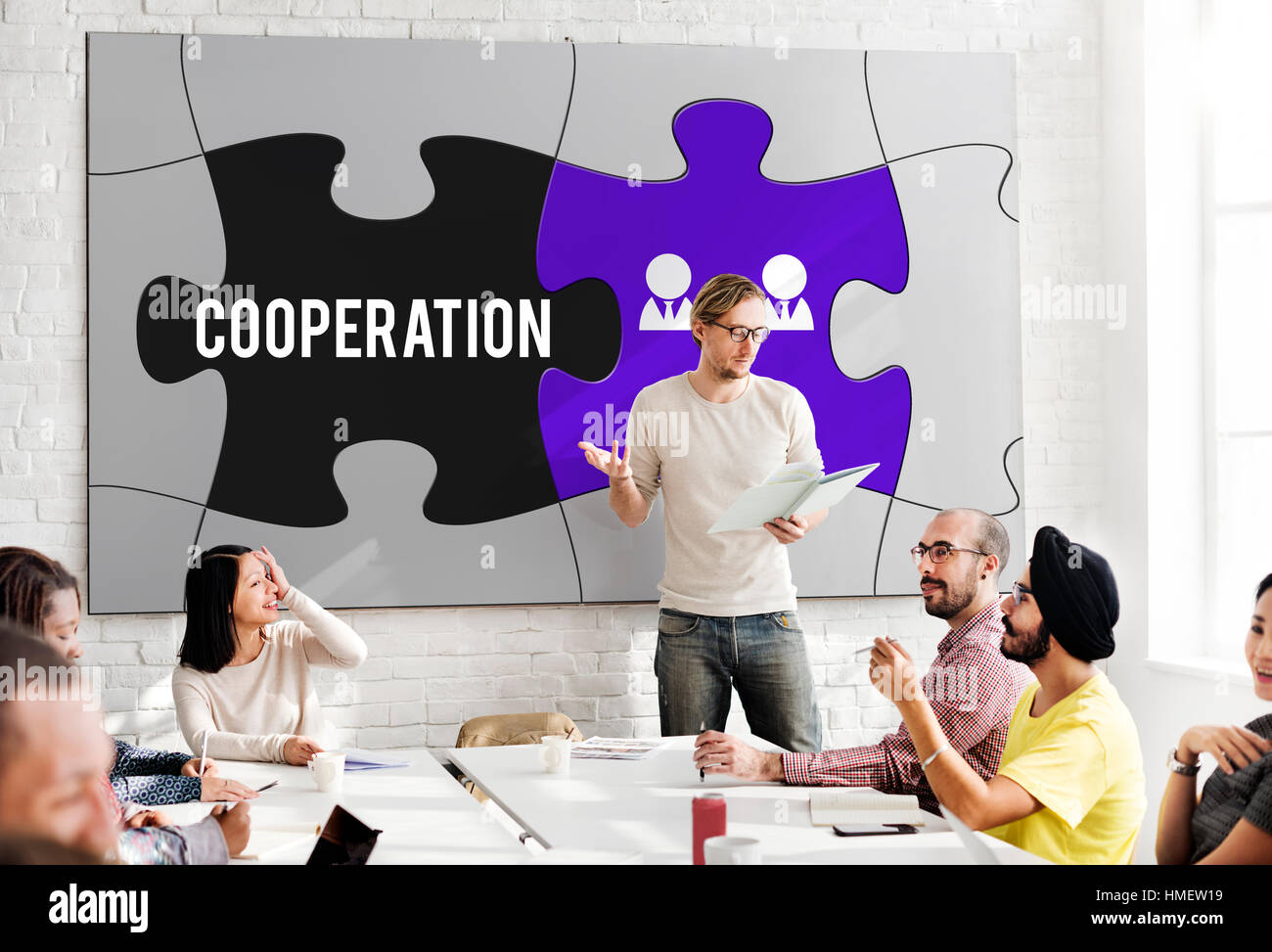 Team Building Collaboration Partenrship Cooperation Concept Stock Photo ...