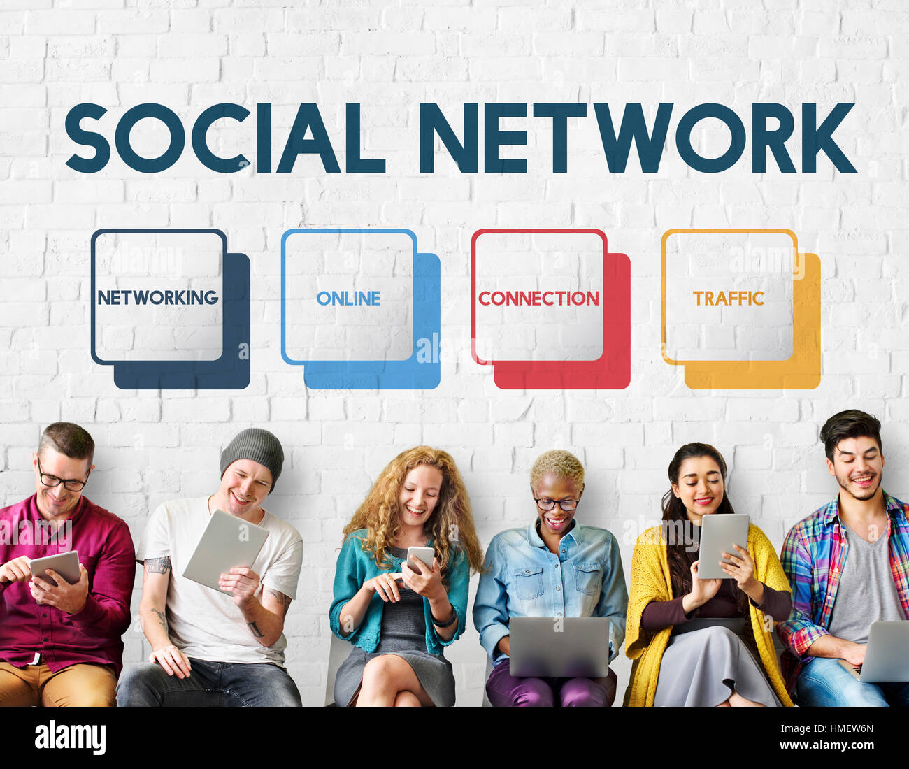 Social Media Box Buttons Concept Stock Photo - Alamy