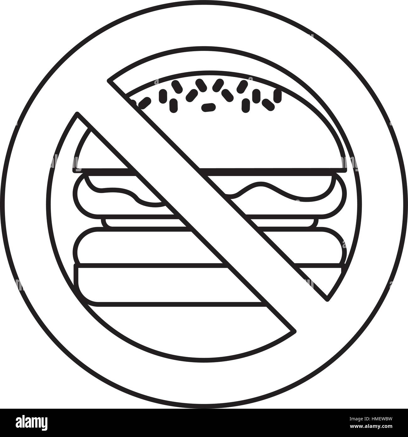 Forbidden fast food sign vector illustration design Stock Vector Image ...