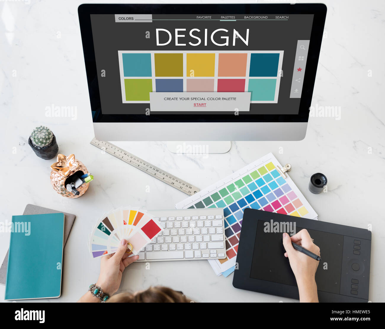 Colour Shade Design Colourful Palette Concept Stock Photo - Alamy