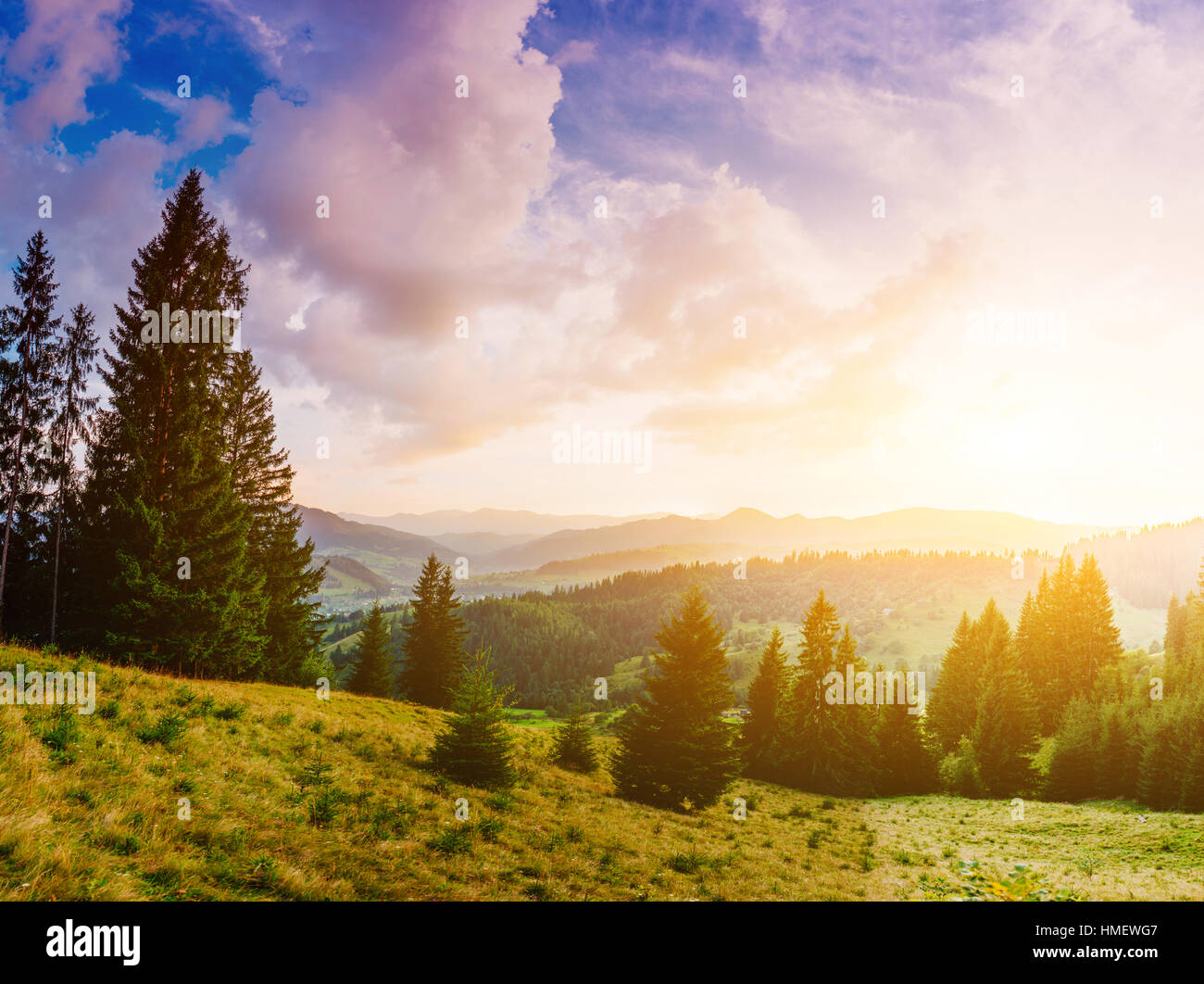 Colorful summer landscape Stock Photo - Alamy
