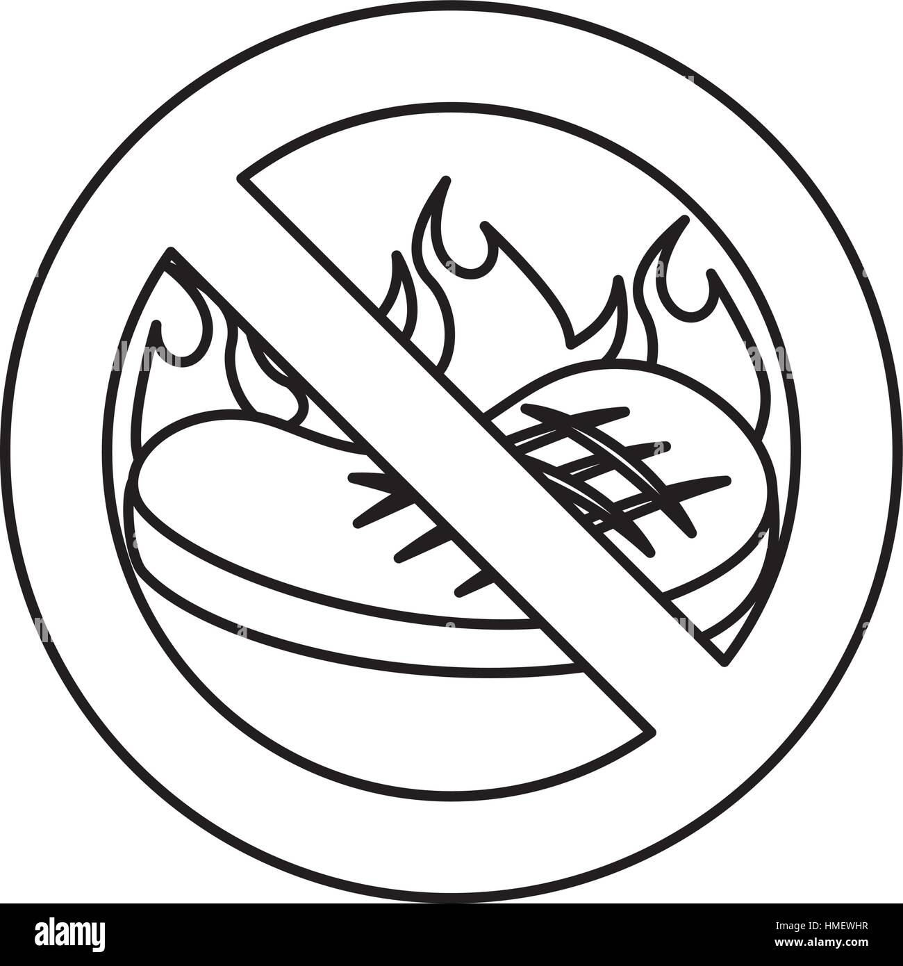 Forbidden fast food sign vector illustration design Stock Vector Image ...