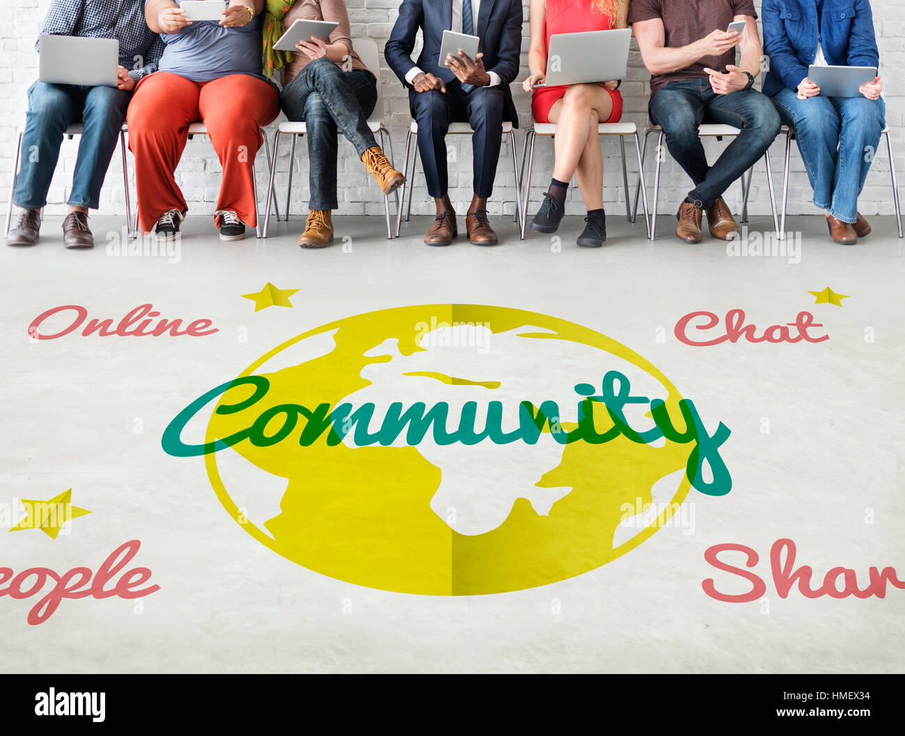 Online Community Global Icon Concept Stock Photo - Alamy