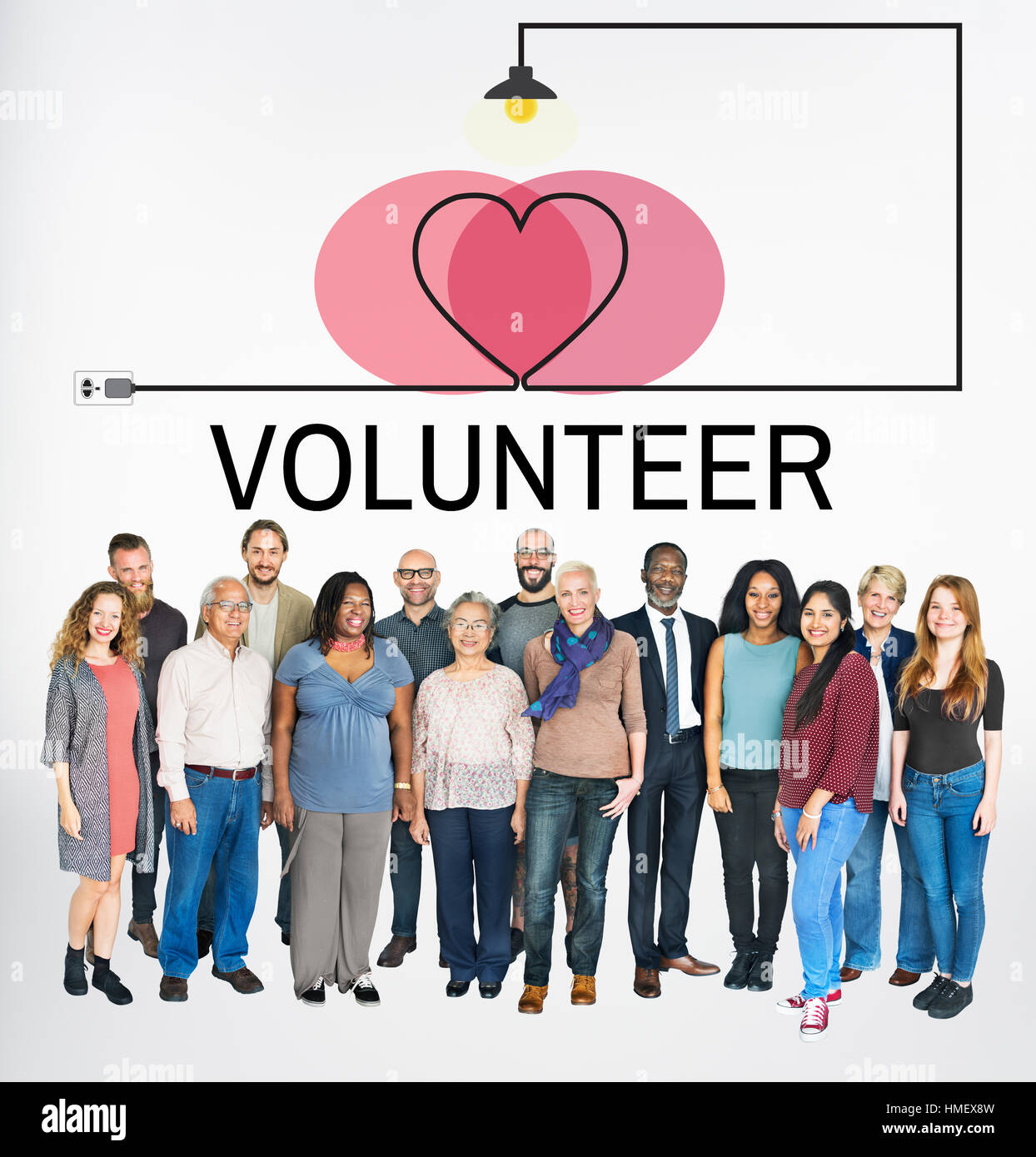 Volunteer Support Heart Icon Concept Stock Photo - Alamy