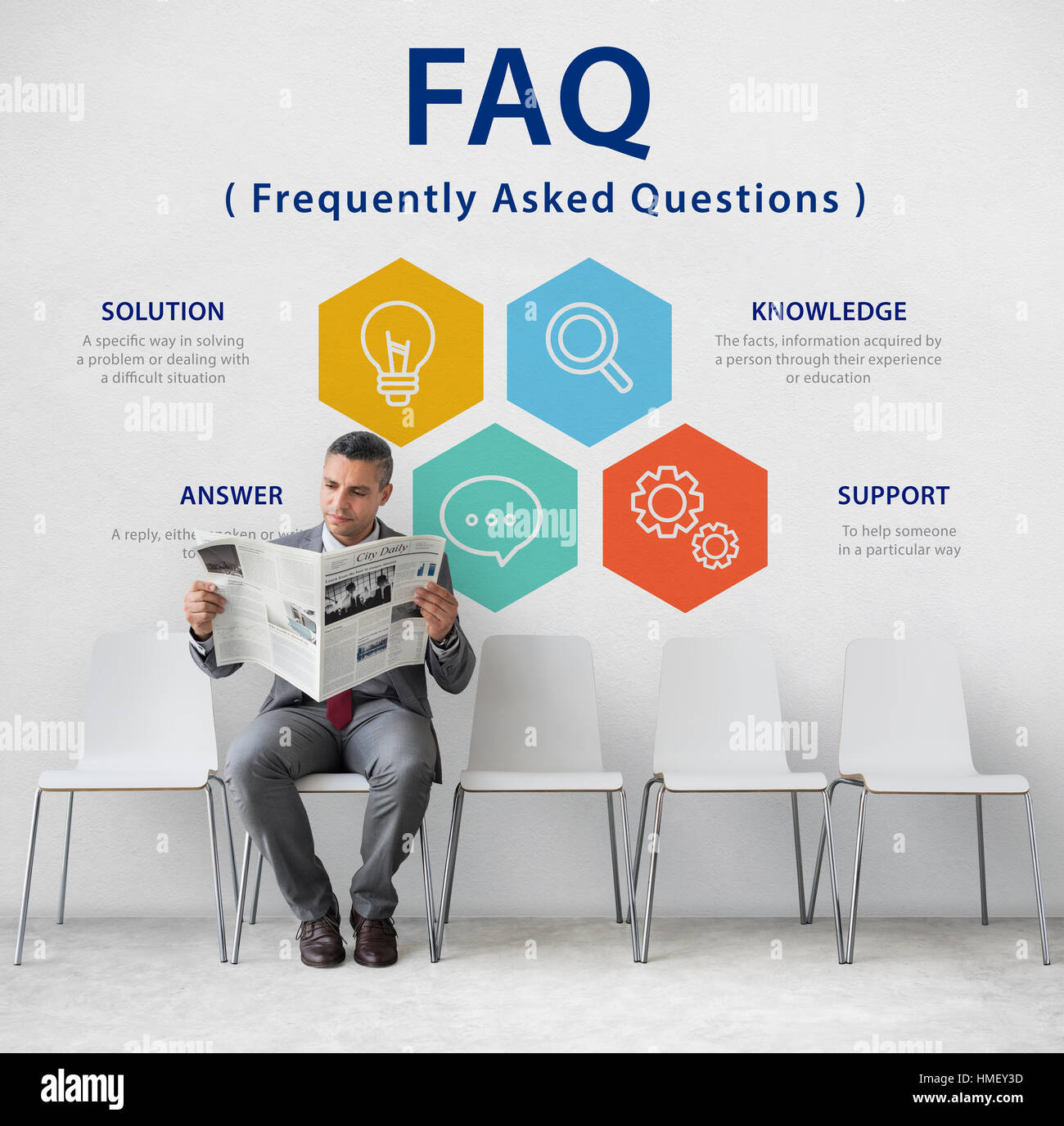 Customer Service FAQs Illustration Concept Stock Photo - Alamy