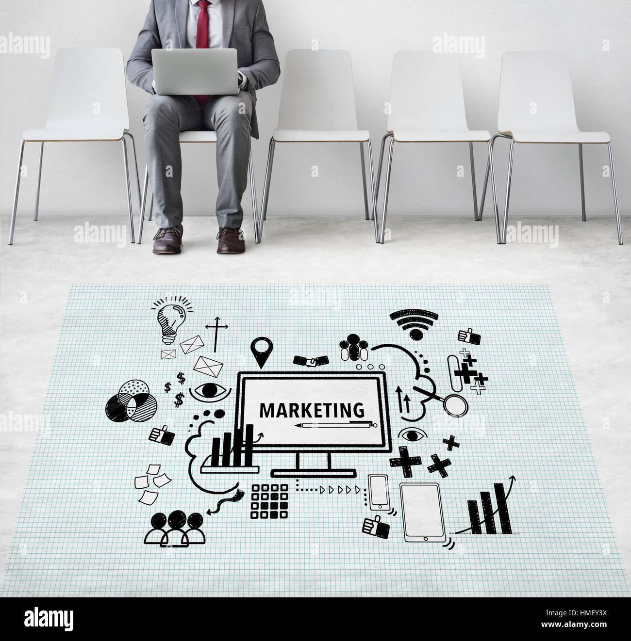 Marketing Computer Sign Symbol Concept Stock Photo - Alamy