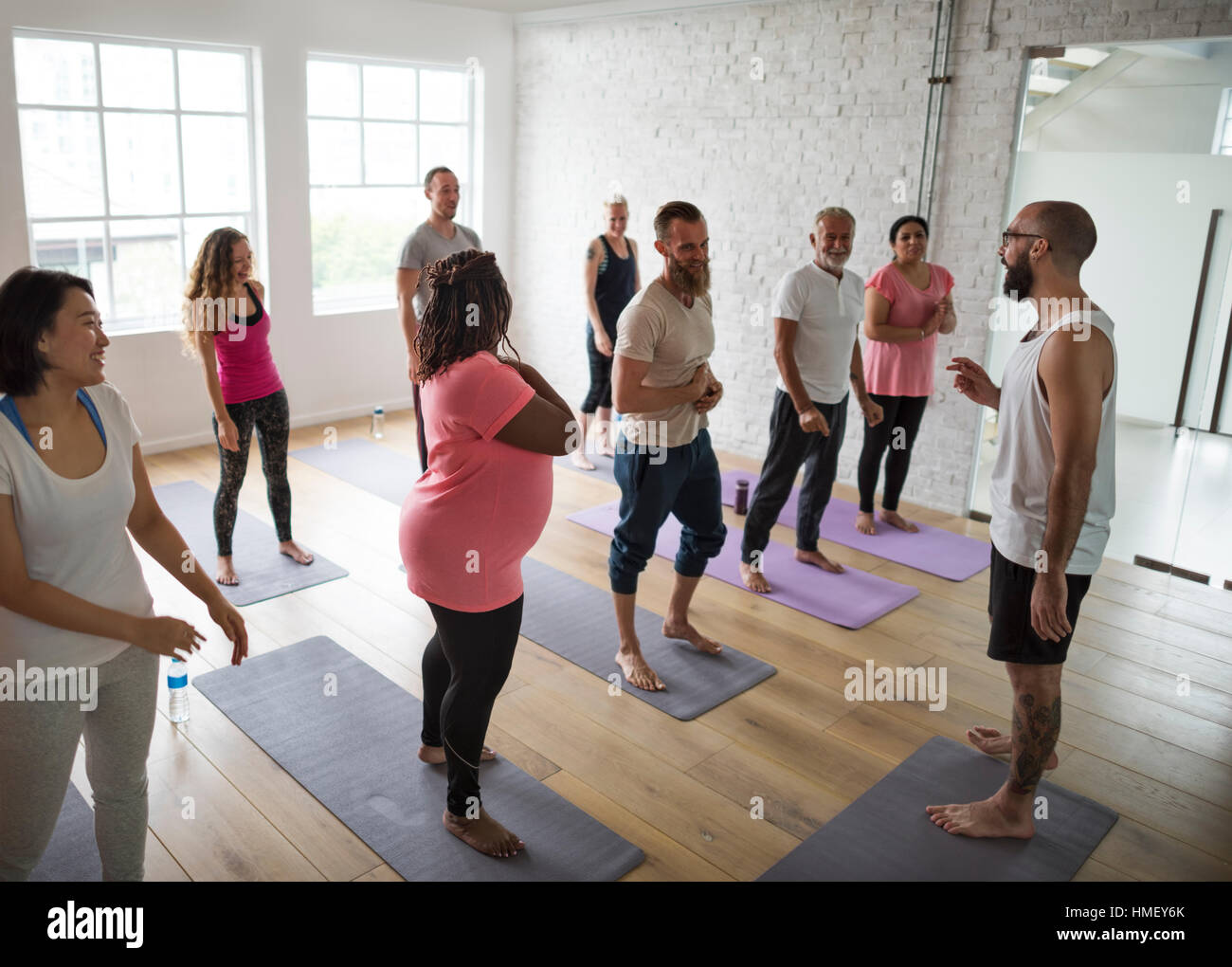 Exercise International Group Relaxation Fitness Concept Stock Photo - Alamy