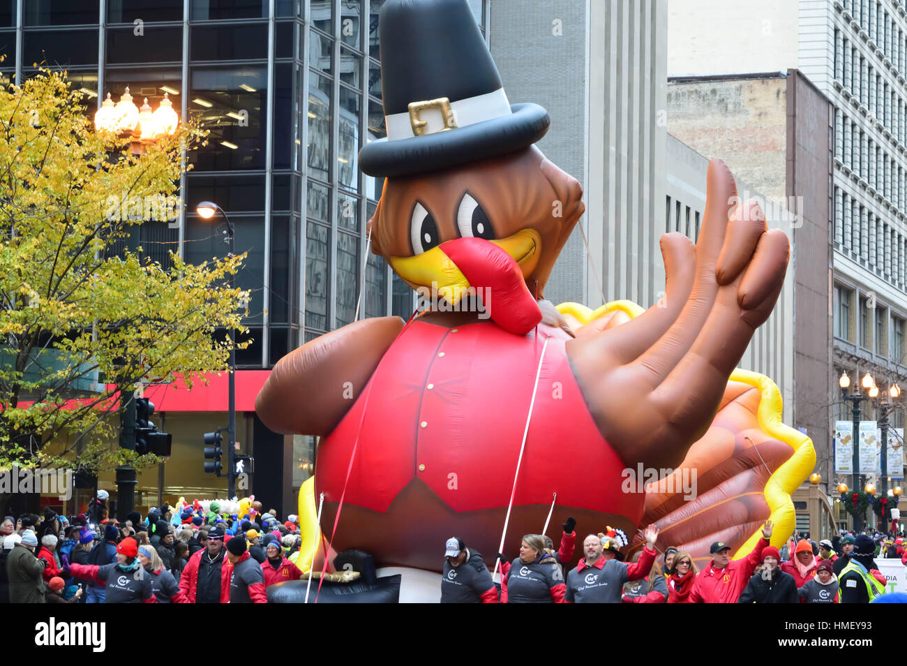 Chicago, Illinois - USA - November 24, 2016: Teddy Turkey in ...