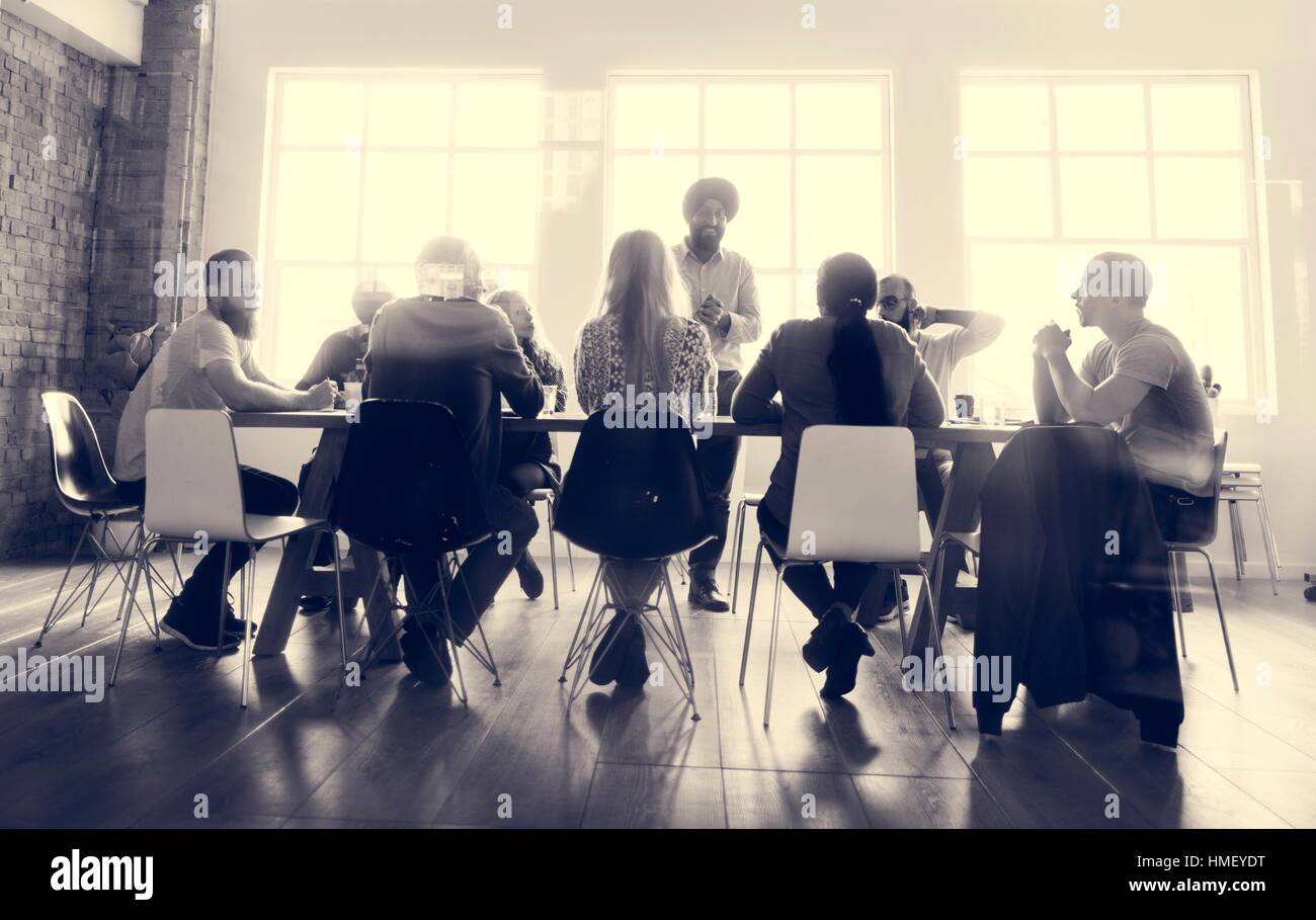 Meeting Table Networking Sharing Concept Stock Photo - Alamy