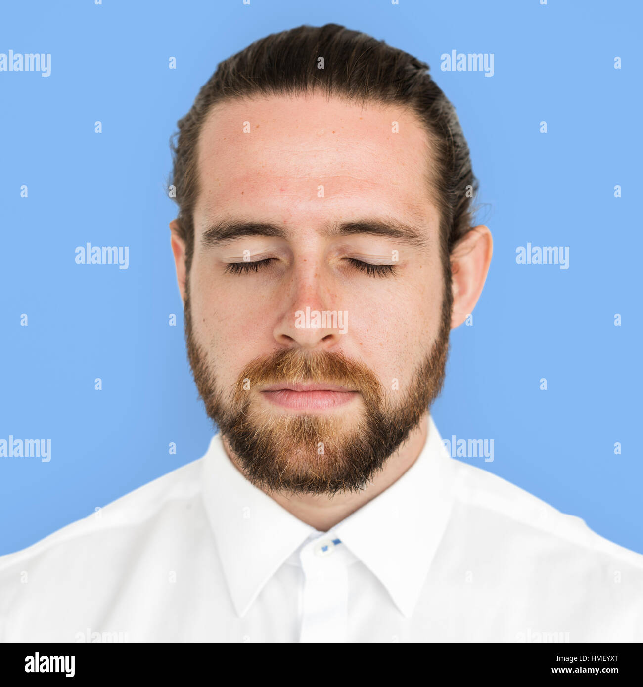 Man Calm Peaceful Serene Silence Meditation Concept Stock Photo - Alamy