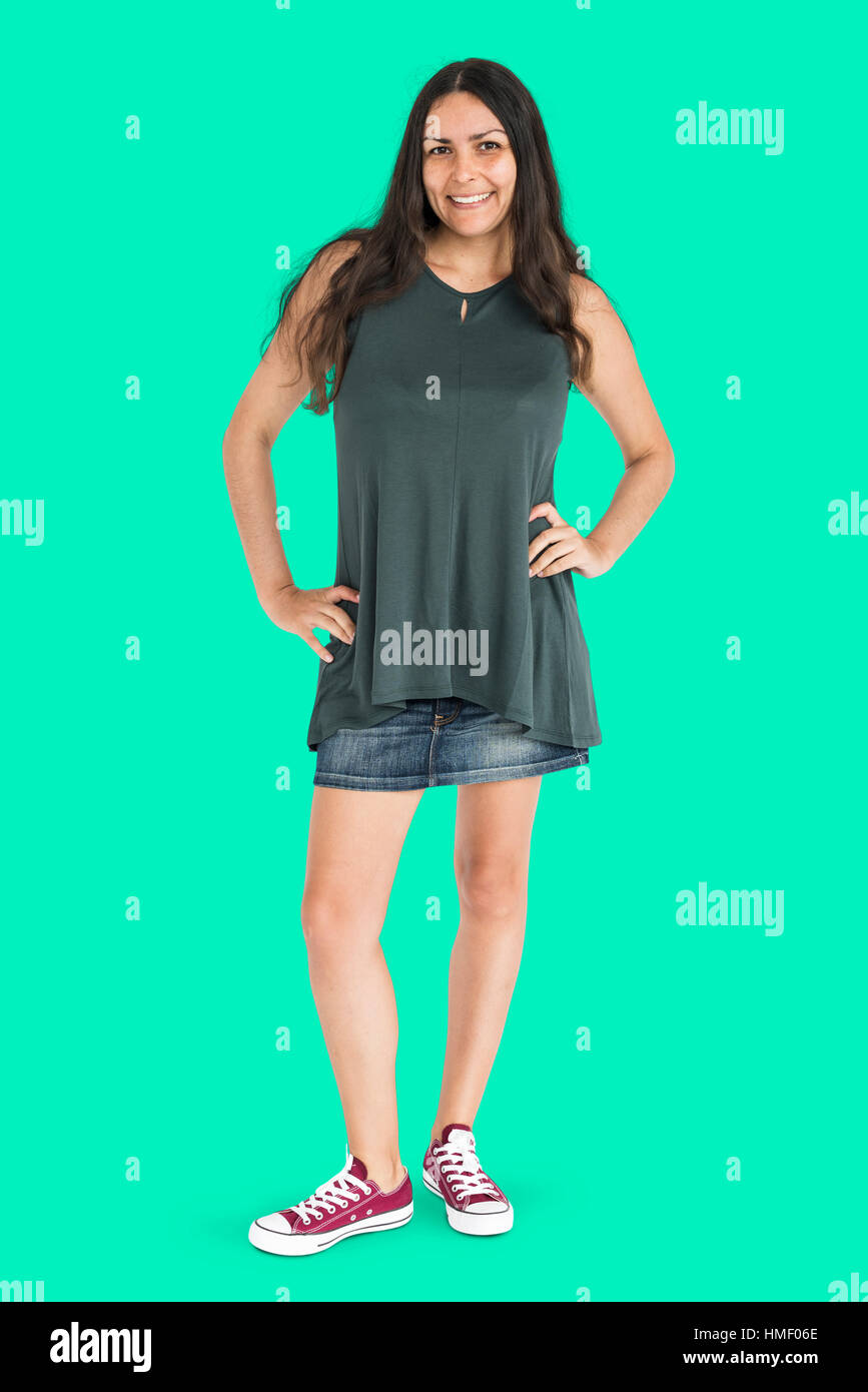 Female Standing Pose Studio Concept Stock Photo - Alamy