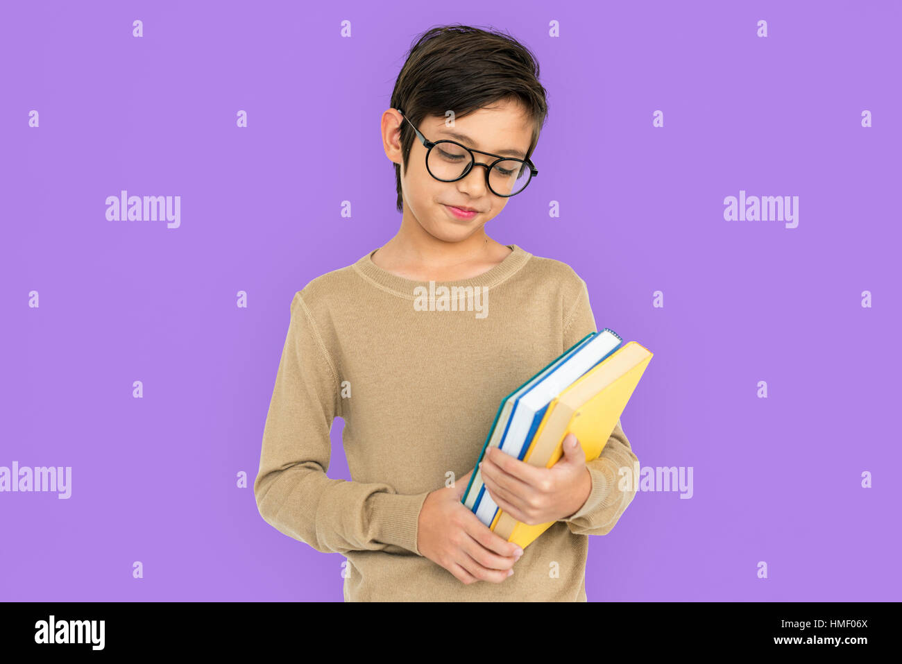 Little Boy Kid Adorable Cute Book Education Portrait Concept Stock ...
