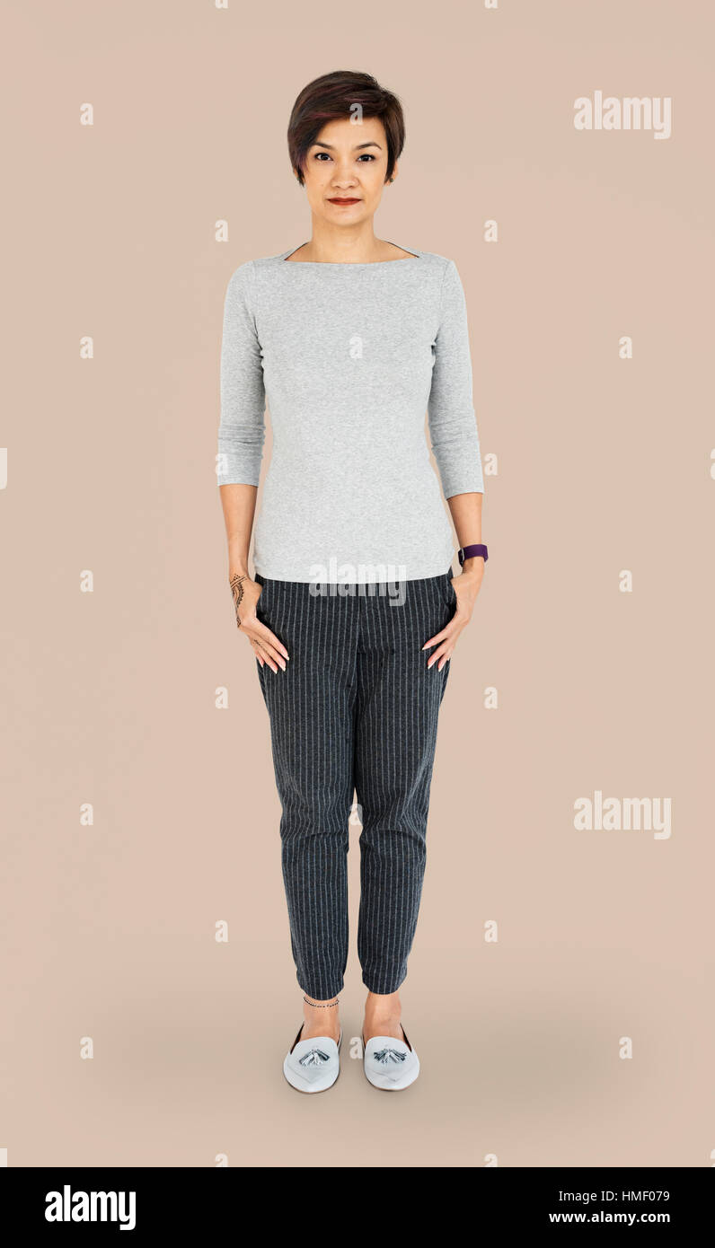 Female Standing Pose Studio Concept Stock Photo - Alamy
