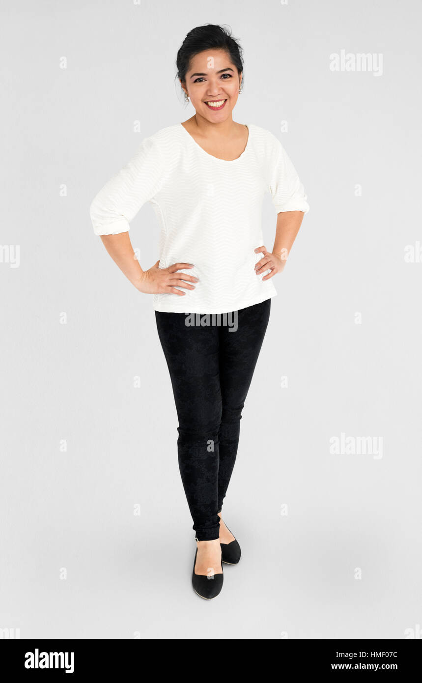 Female Standing Pose Studio Concept Stock Photo - Alamy