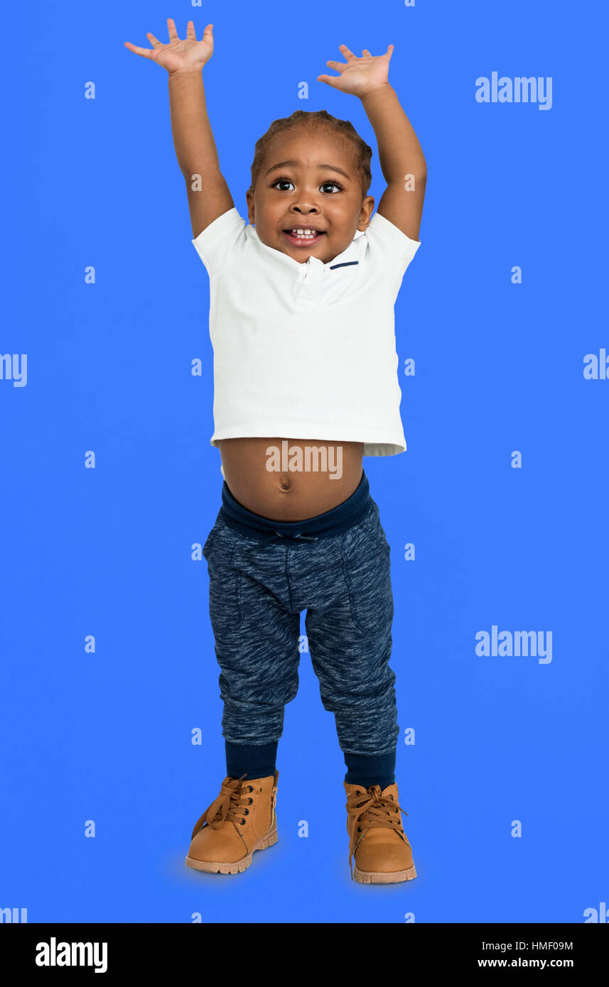 Little Boy Hands Up Concept Stock Photo - Alamy