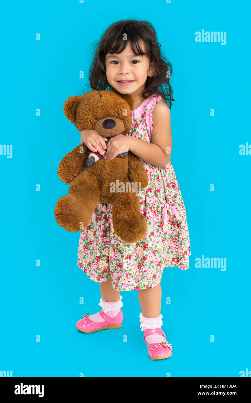 Kid Pose Standing Studio Concept Stock Photo - Alamy