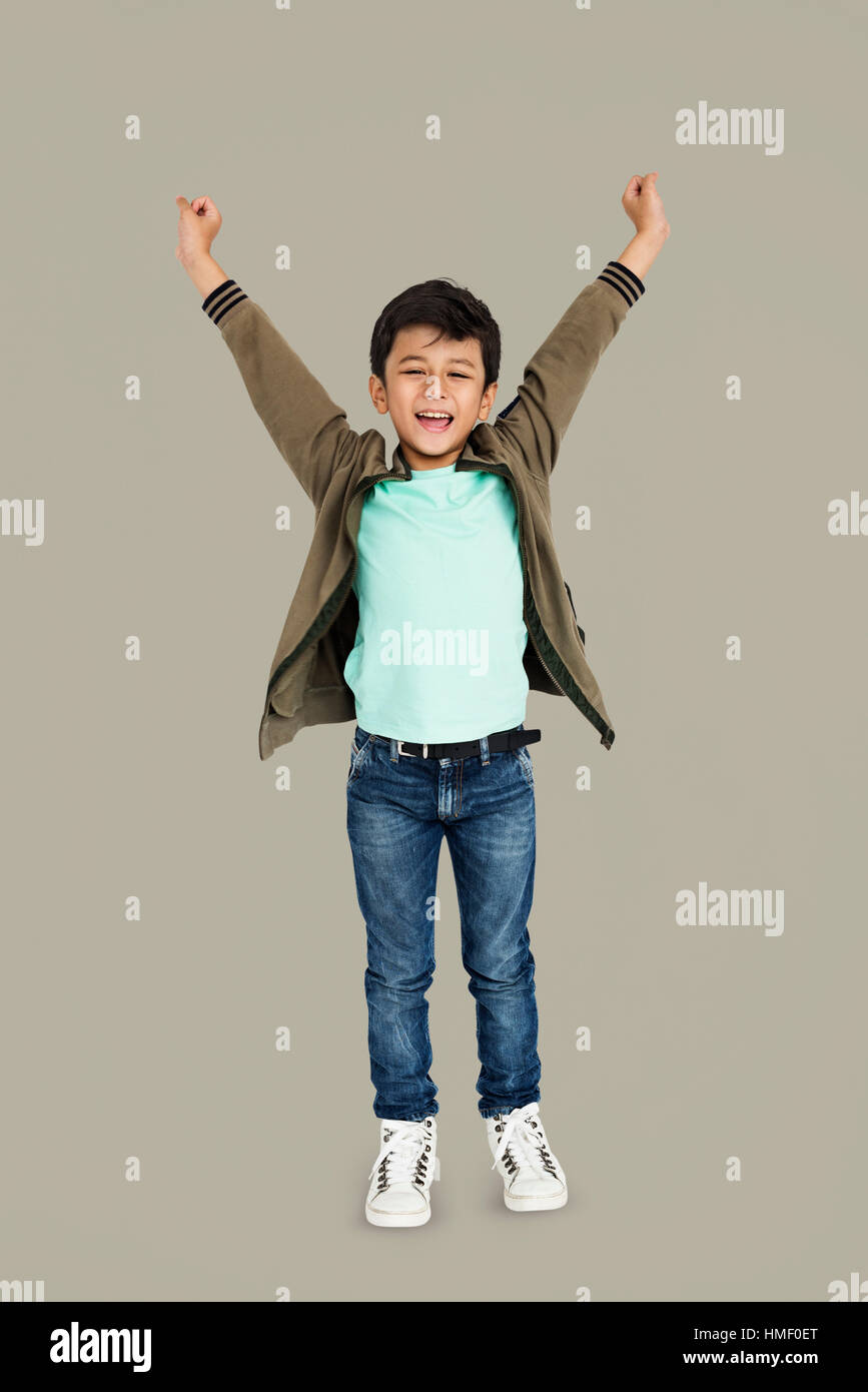 Little Boy Hands Up Concept Stock Photo - Alamy