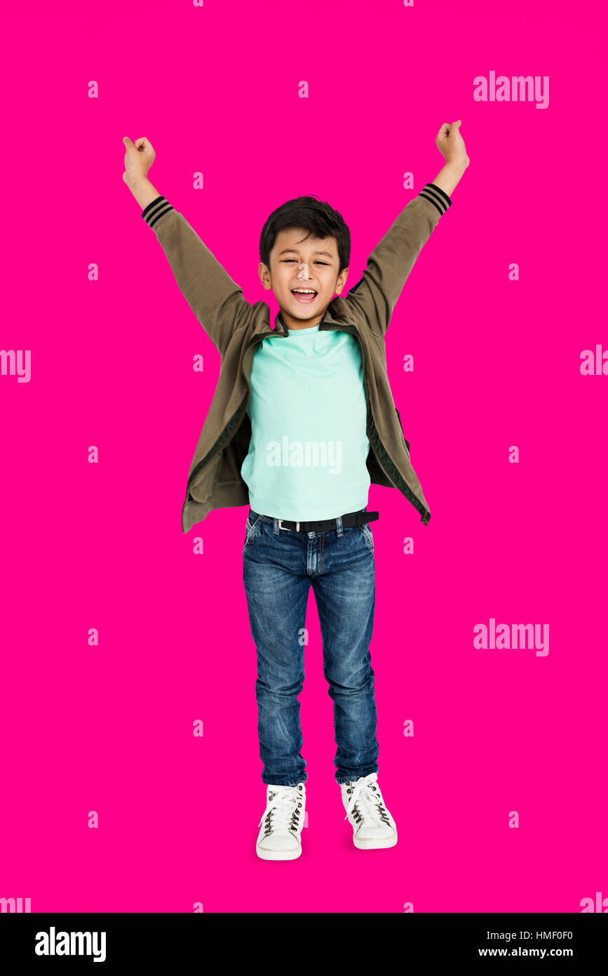 Little Boy Hands Up Concept Stock Photo - Alamy