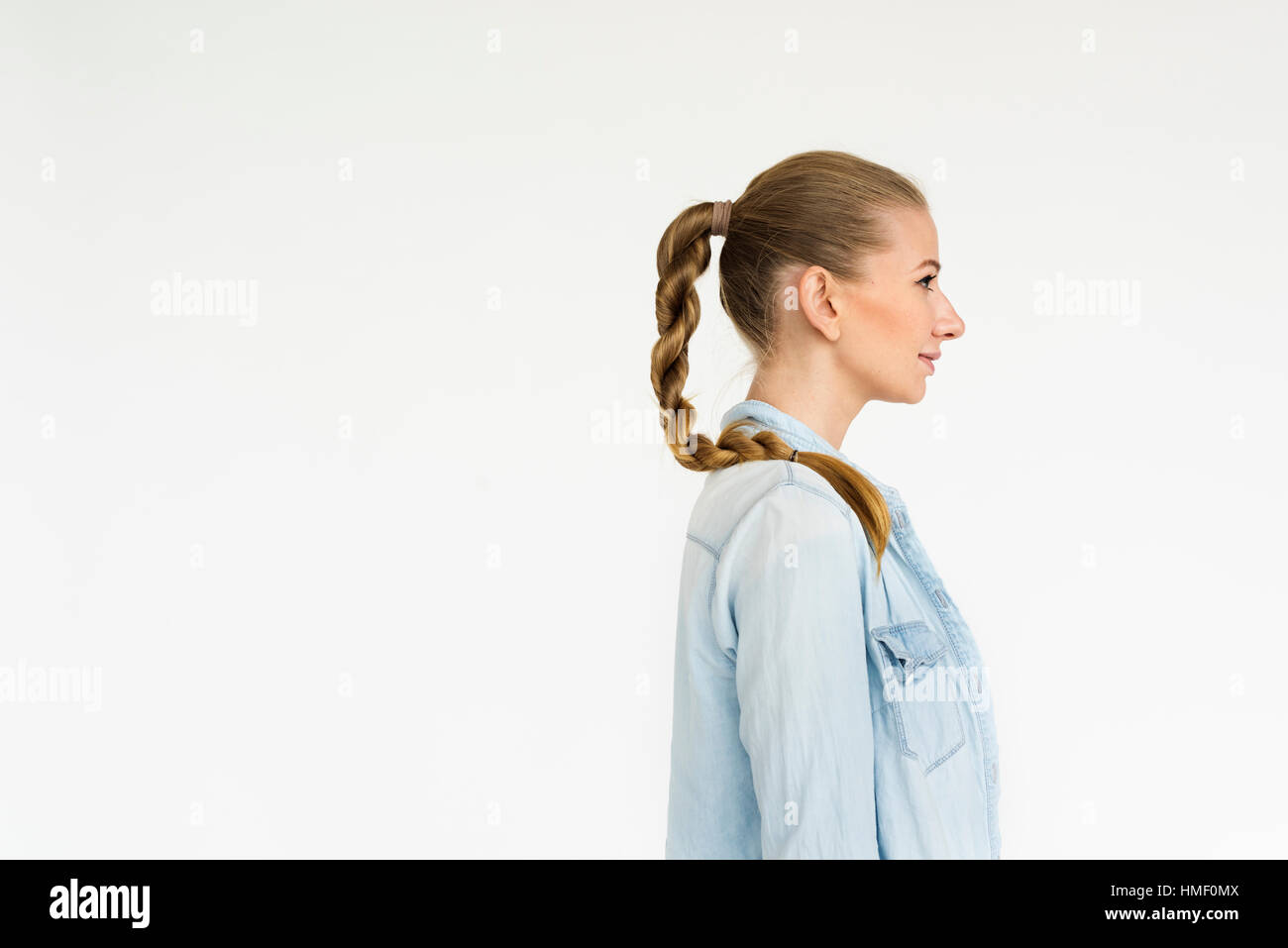 Woman Portrait Expression White Background Concept Stock Photo - Alamy