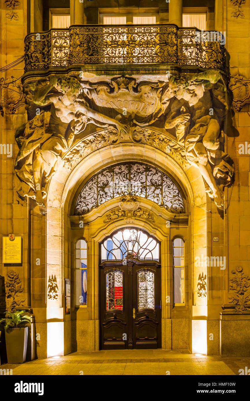 The door in a baroque style in Wuppertal-Barmen, Germany Stock Photo ...