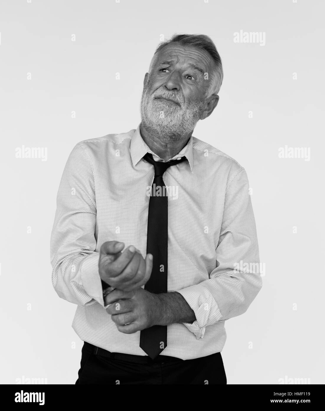 Serious confident man standing Black and White Stock Photos & Images ...