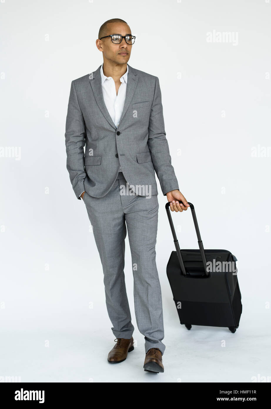Businessman suitcase white background hi-res stock photography and ...