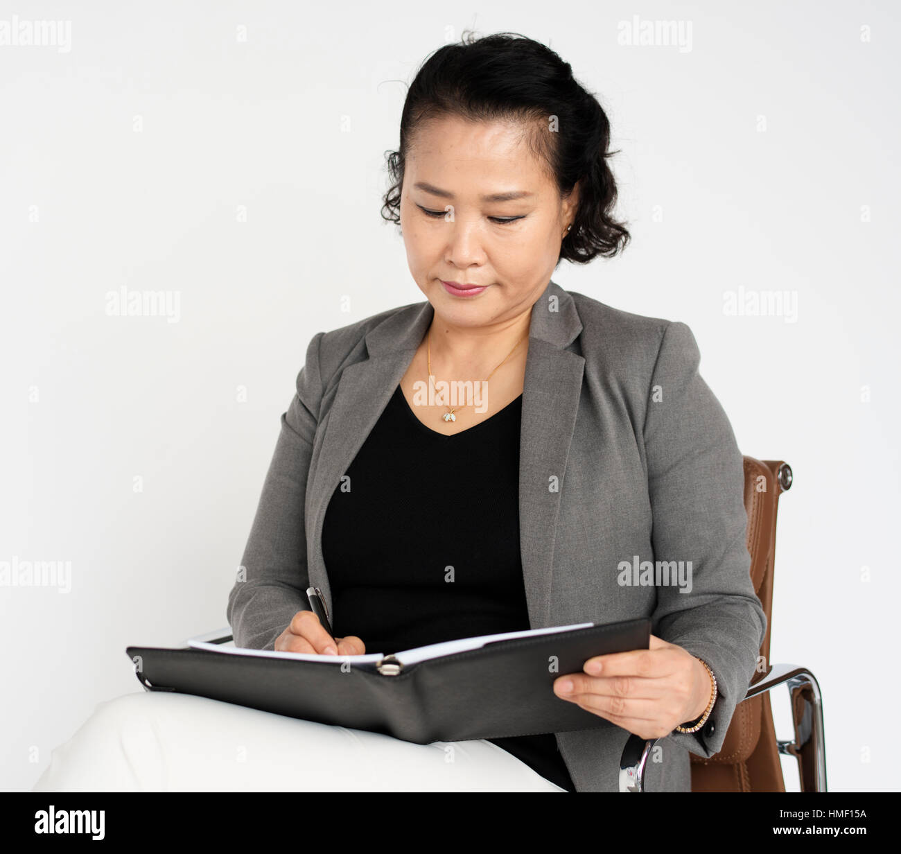 Woman Serious Studio Portrait Concept Stock Photo - Alamy