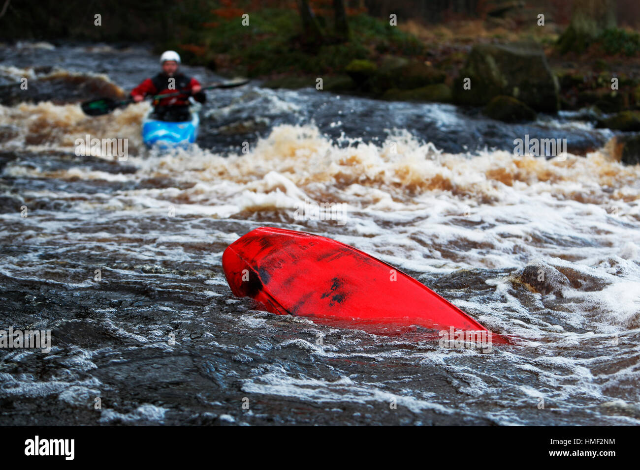 Canoe overturned in the water, the canoeist had abandoned ship for ...
