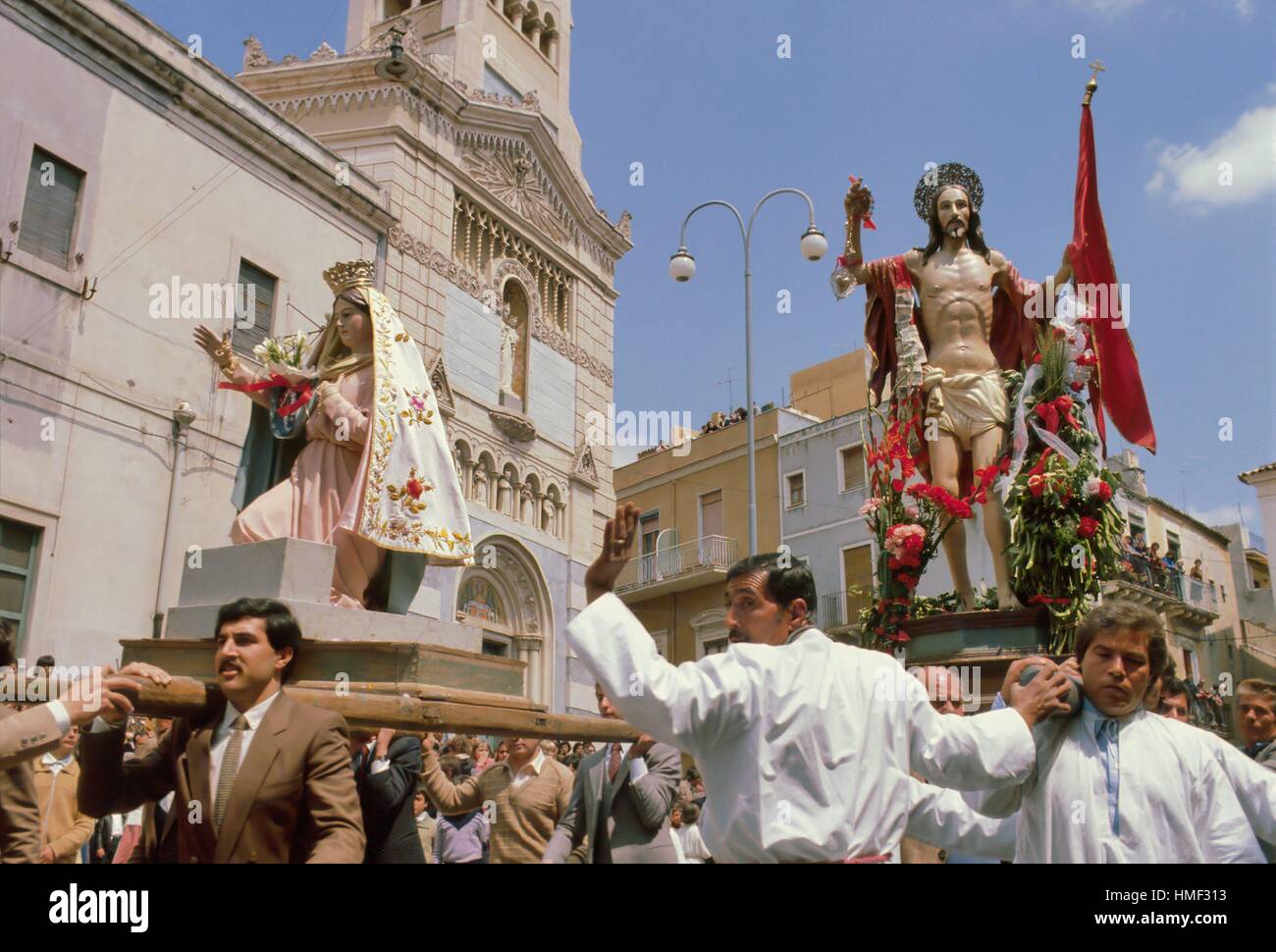 Sicily (Italy); traditional celebrations of the Easter, procession of ...