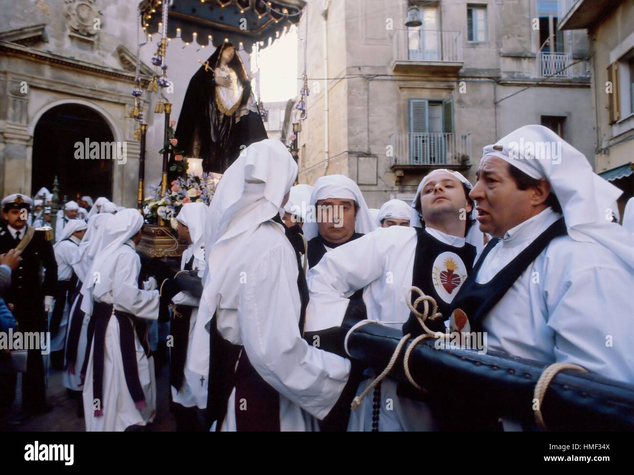 Sicily (Italy); traditional celebrations of the Easter, procession of ...