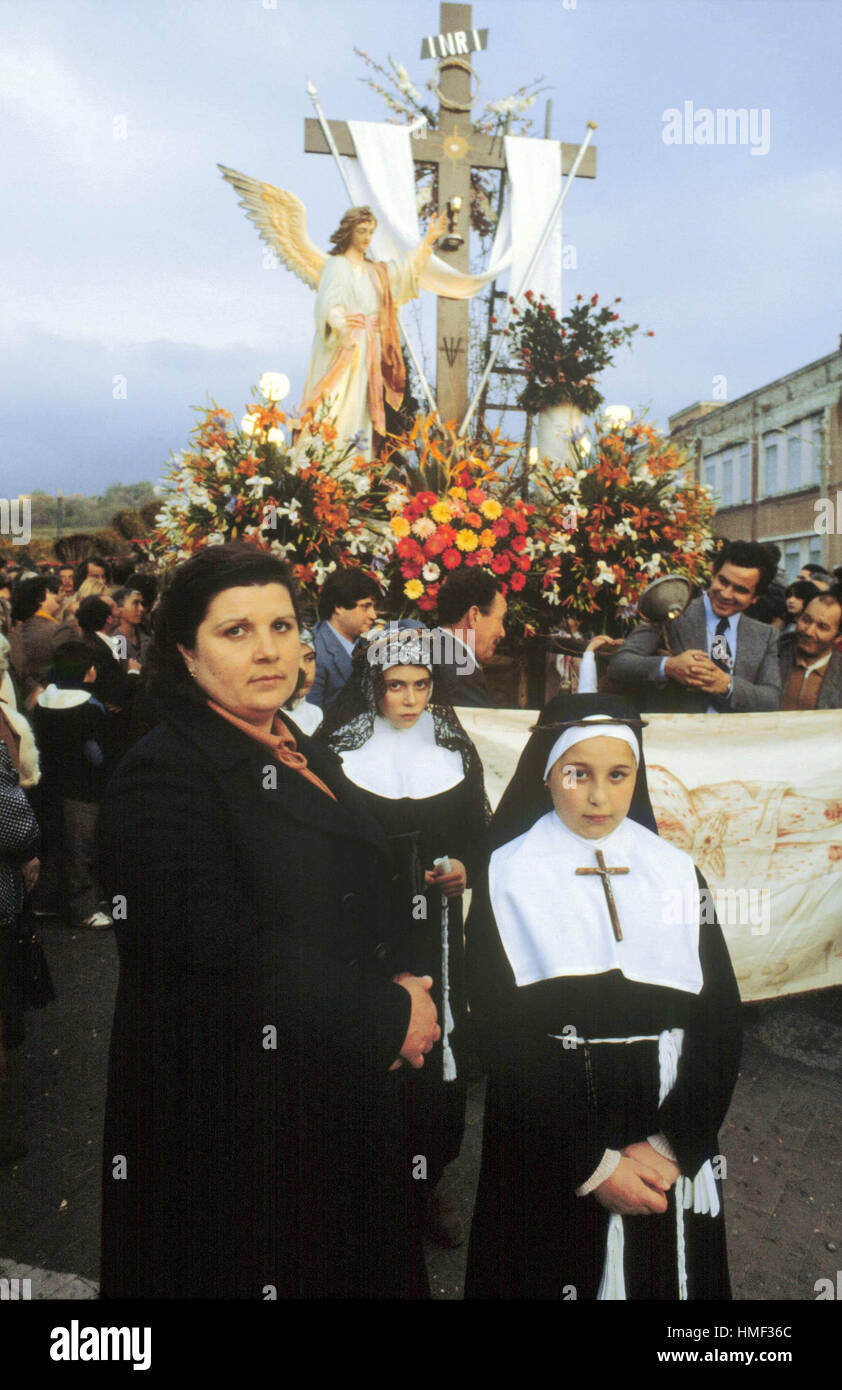 Sicily (Italy); traditional celebrations of the Easter, procession of ...