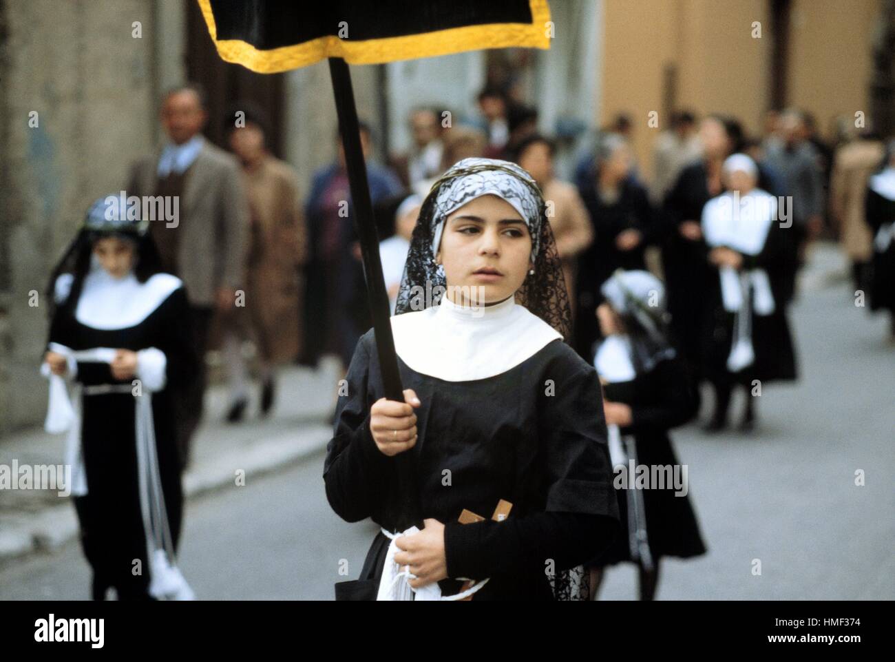 Sicily (Italy); traditional celebrations of the Easter, procession of ...