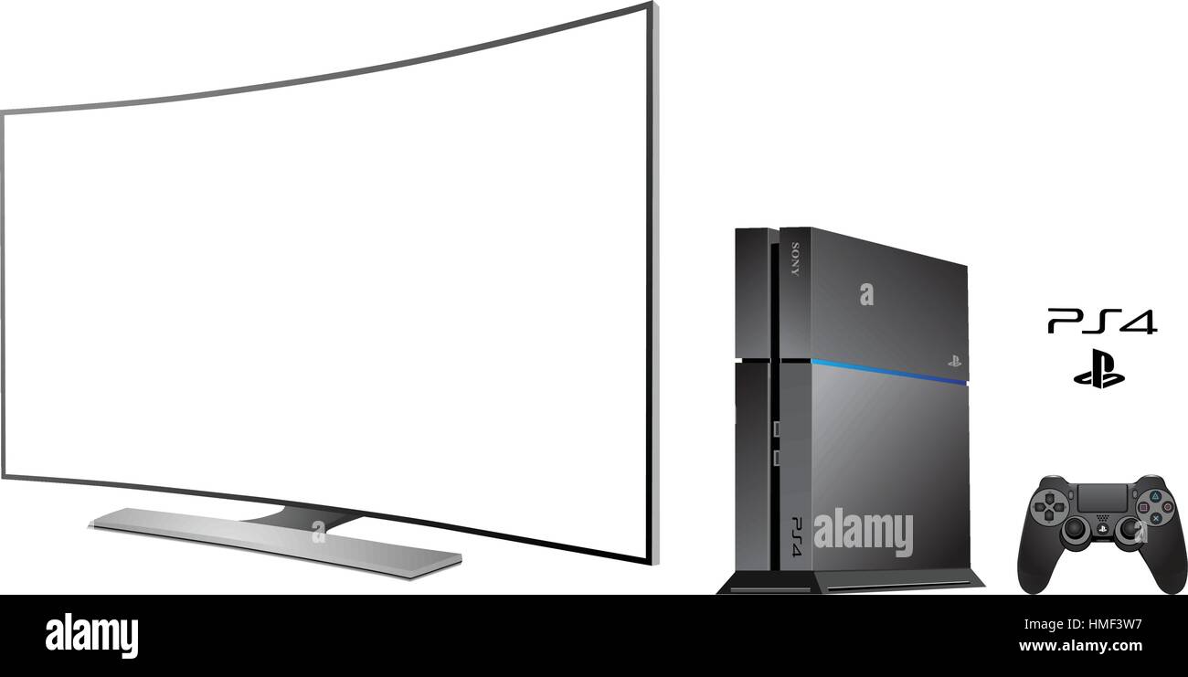 Sony Playstation 4 with TV Stock Vector Image & Art - Alamy