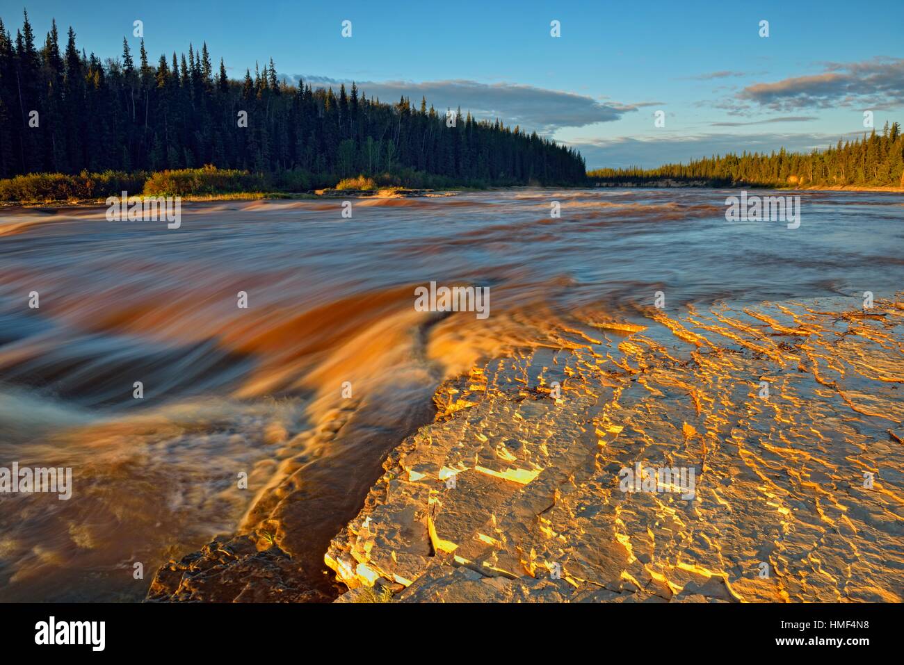 Hay River at sunrise, above Alexandra Falls, Twin Falls Territorial ...