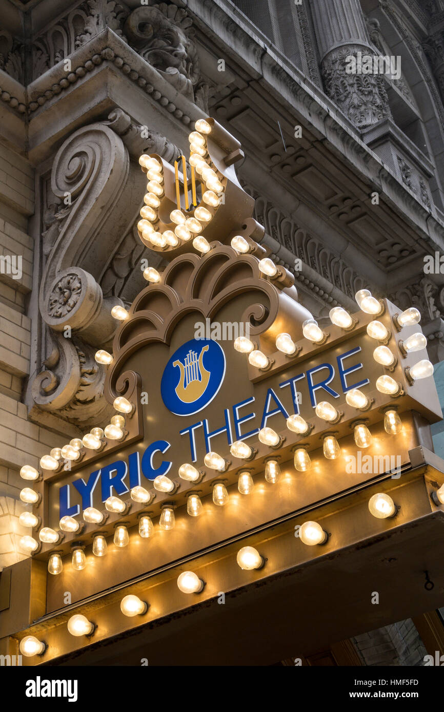 The Lyric Theatre Marquee in Times Square, NYC, USA Stock Photo - Alamy