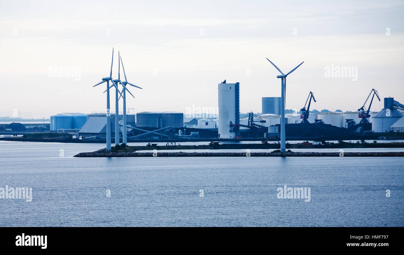Travel to Denmark - factory buildings of offshore wind farm ...