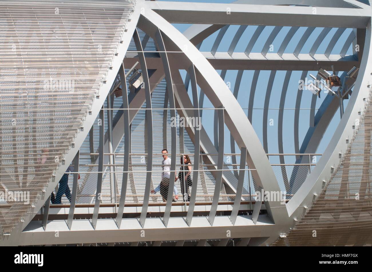 Bridge by Perrault. Madrid Rio, Madrid, Spain Stock Photo - Alamy
