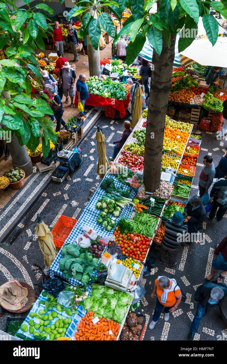 Farmers´ market, Funchal, Madeira Island, Portugal, Europe Stock Photo ...