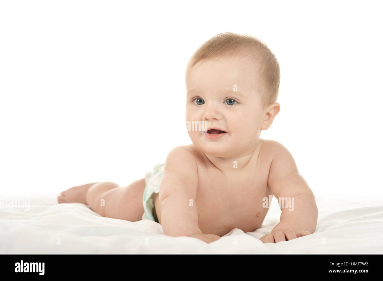Baby boy lying on blanket Stock Photo - Alamy