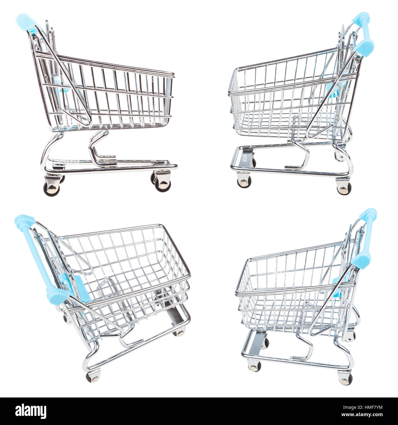 set from empty shopping carts isolated on white background Stock Photo ...