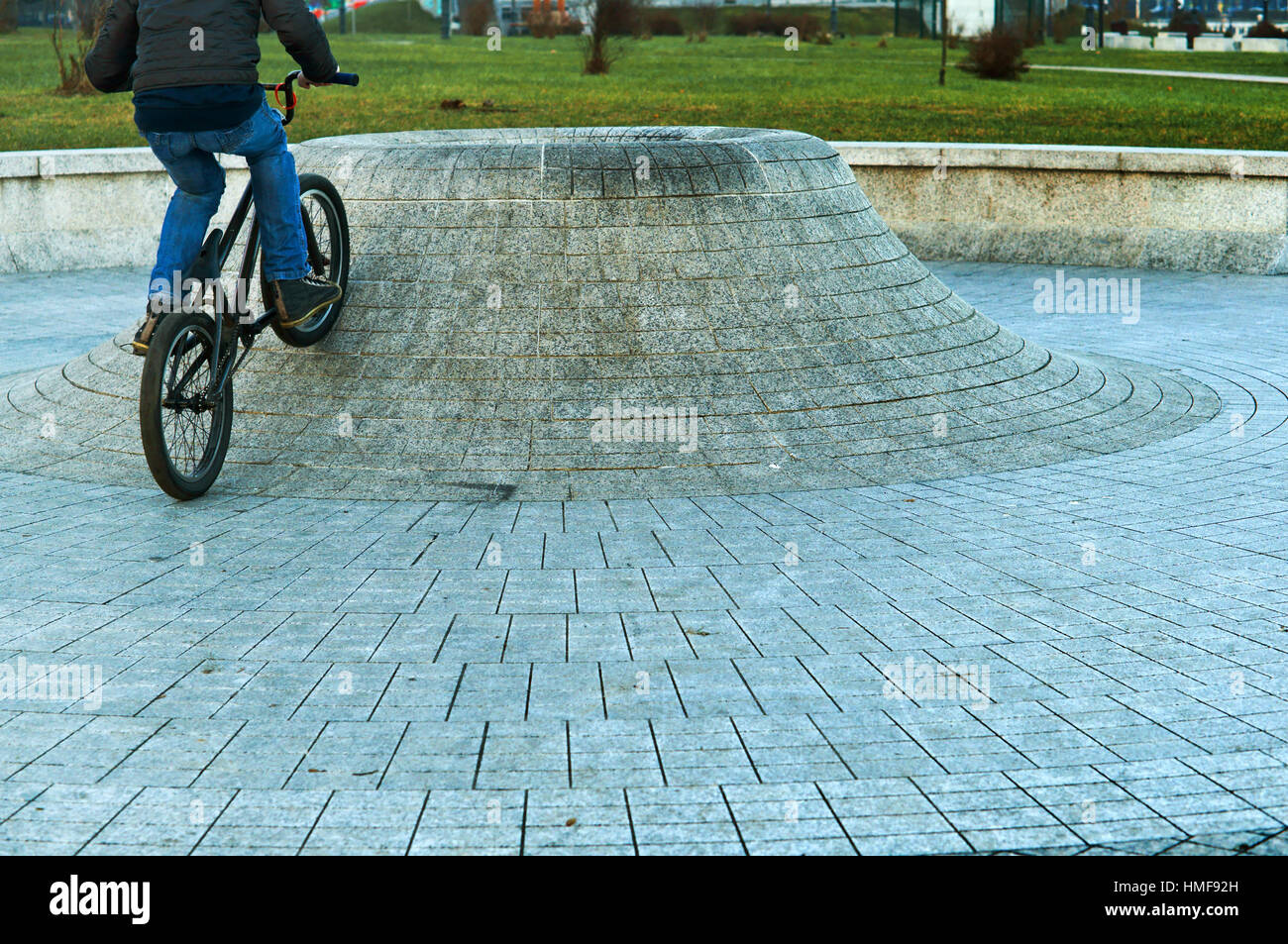 jumping on bike, stunts with bike, exercise cyclist Stock Photo - Alamy