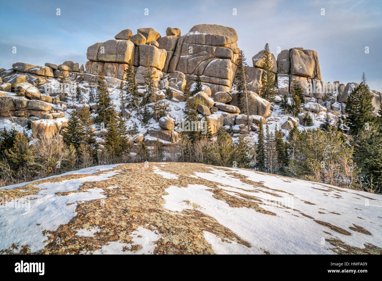 granite rock formation in Vedauwoo Recreation Area, Wyoming, known to ...